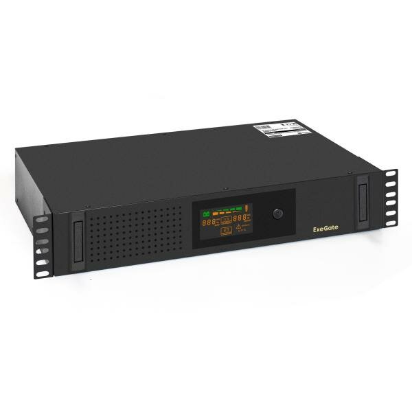 Источник бесперебойного питания Exegate ServerRM UNL-1000. LCD. AVR.2SH.3C13. USB.2U 1000VA Черный EX293850RUS