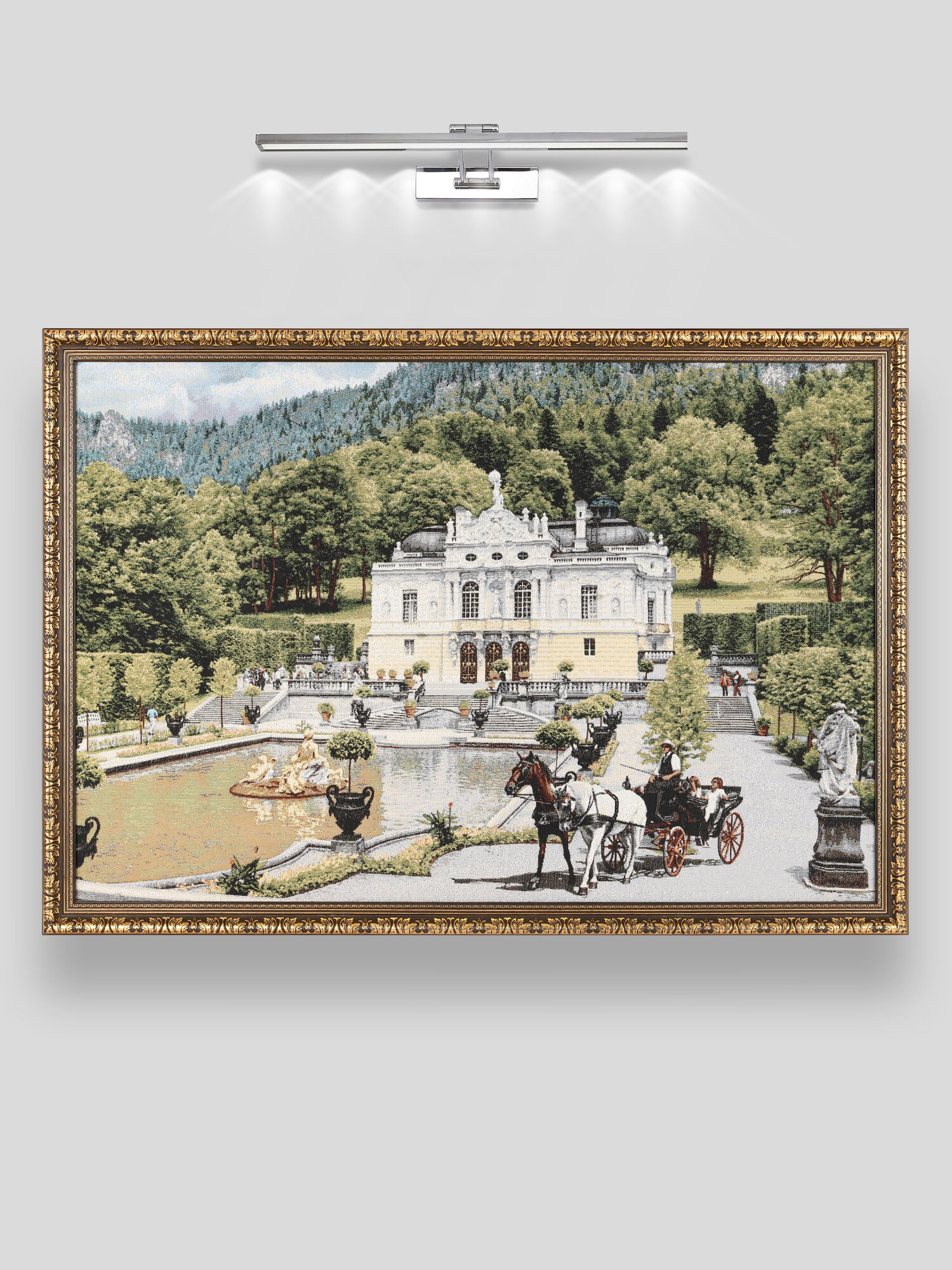 Картина на стену Магазин гобеленов "Замок Линдерхоф" 55*81 гобеленовая, гобелен, интерьерная