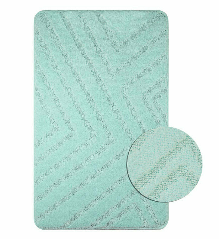 Коврик в ванную санакс 00295 CLASSIC UNI полоски одинарный бирюзовый 55х90 см 100 % полиэстер