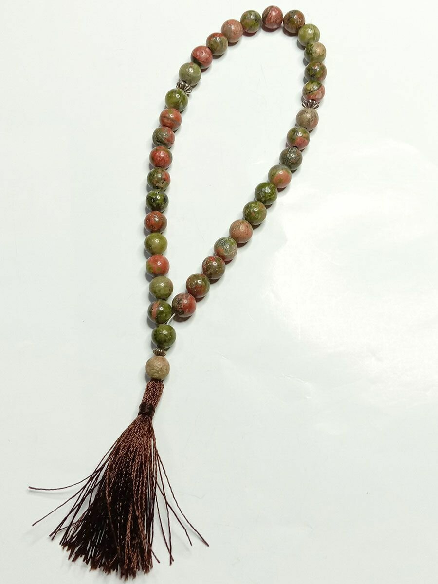 Четки мусульманские из яшмы 33 бусины 8 мм.