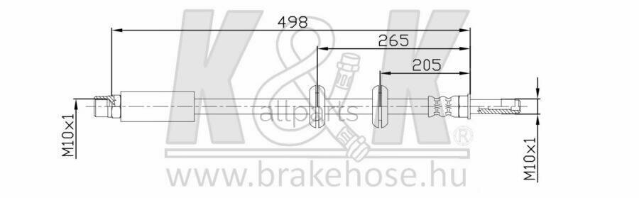 K&K FT0579 Шланг тормозной MERCEDES V-Klasse (638/2) V 280 08.97-.