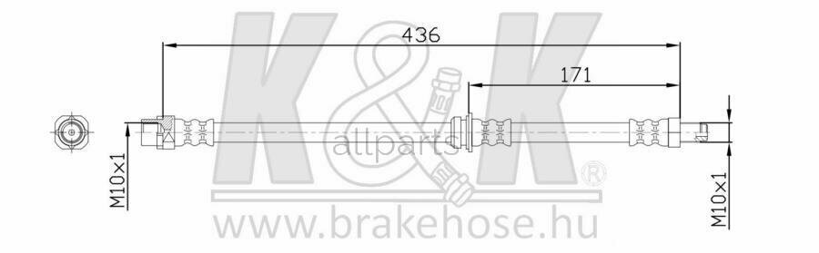 K&K FT0479 Шланг тормозной BMW X6 (E71) xDrive30d xDrive48i 05.08-