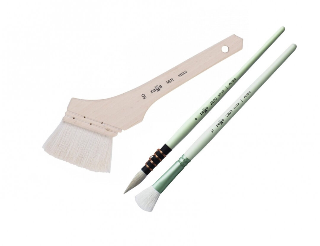 Гамма Комплект кистей для акварели из козы, №6, №12, №50, 3шт