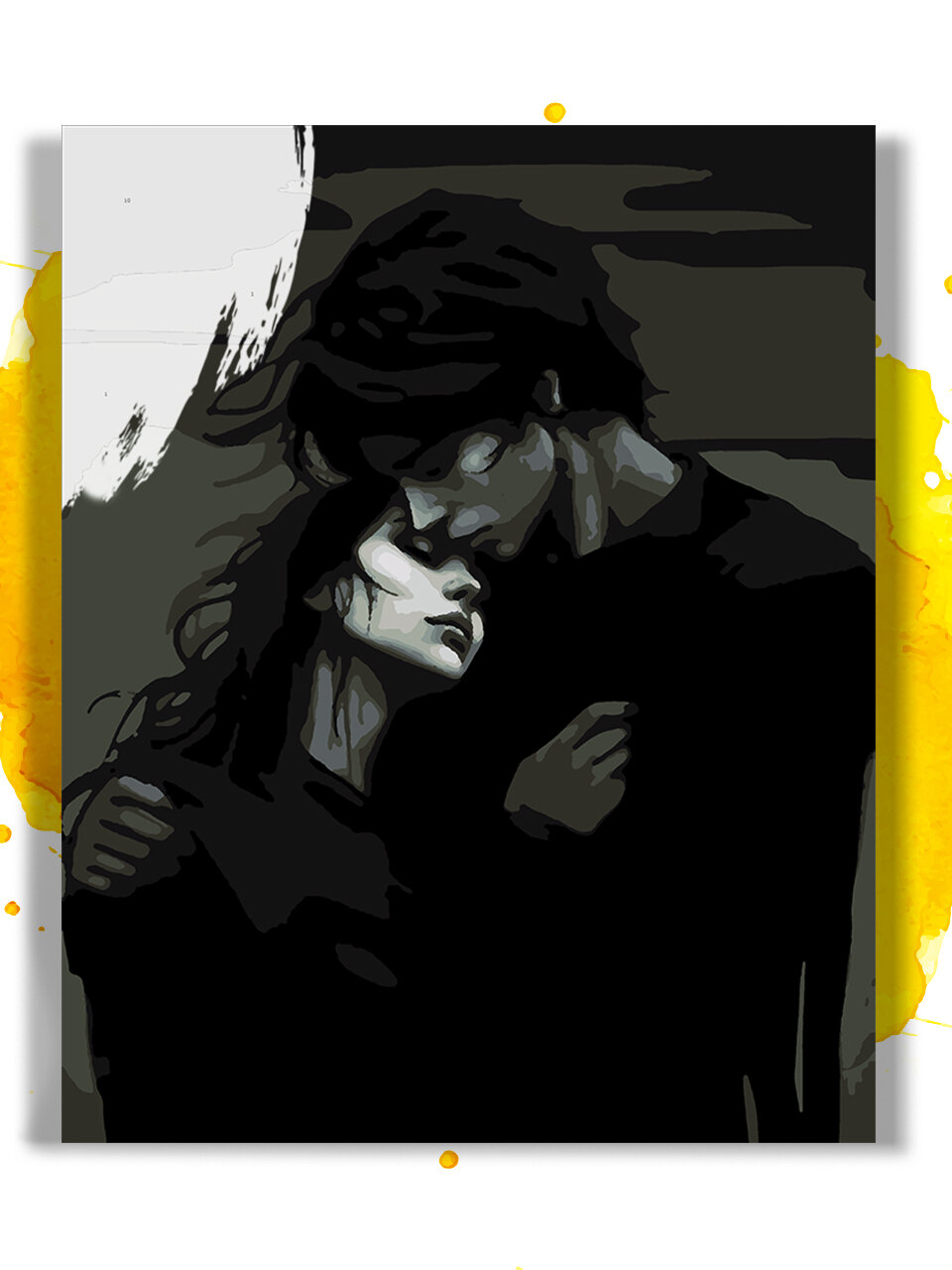 Картина по номерам на холсте Объятия чб арт, 30 х 40 см