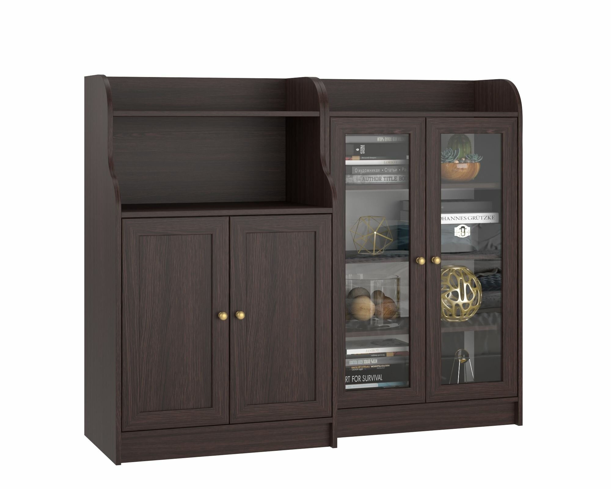 Комод с полками "Хауга Венге цаво 10" 140х116х46