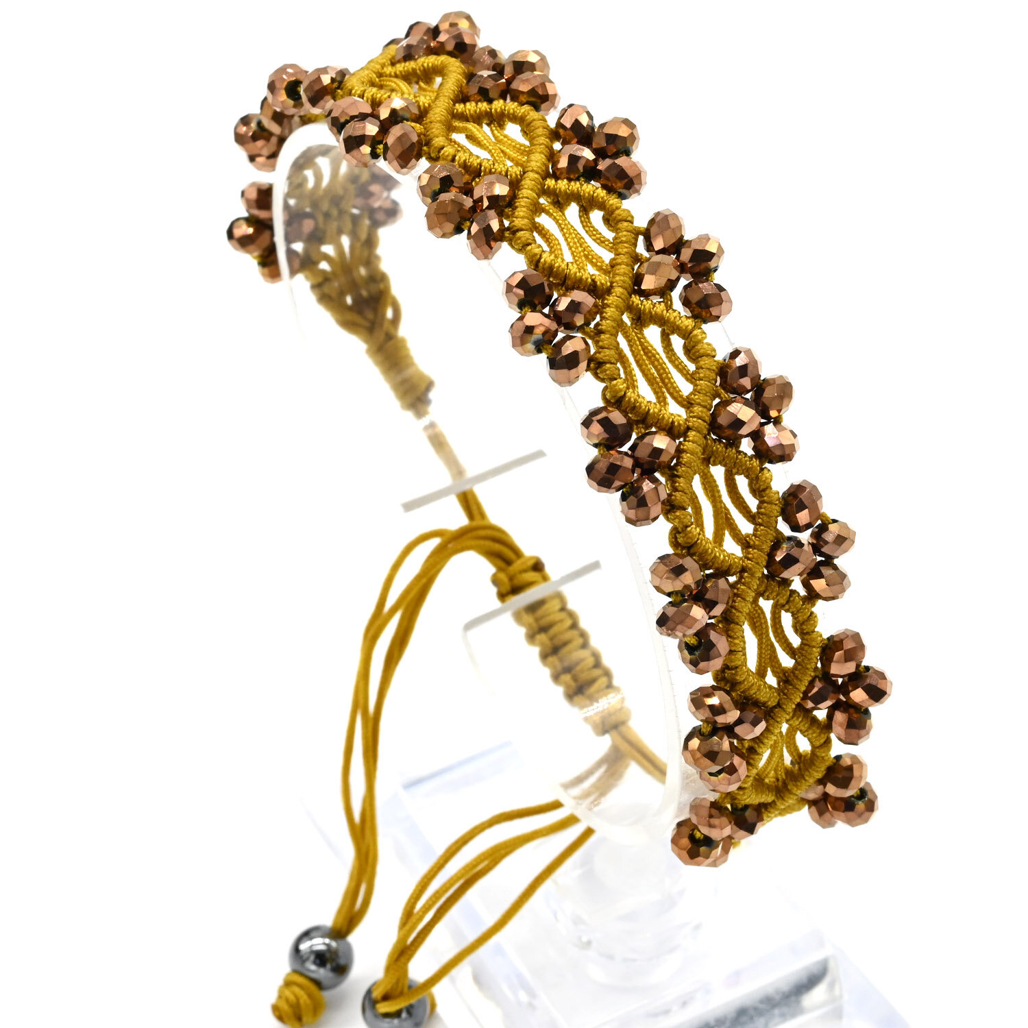 Плетеный браслет, циркон