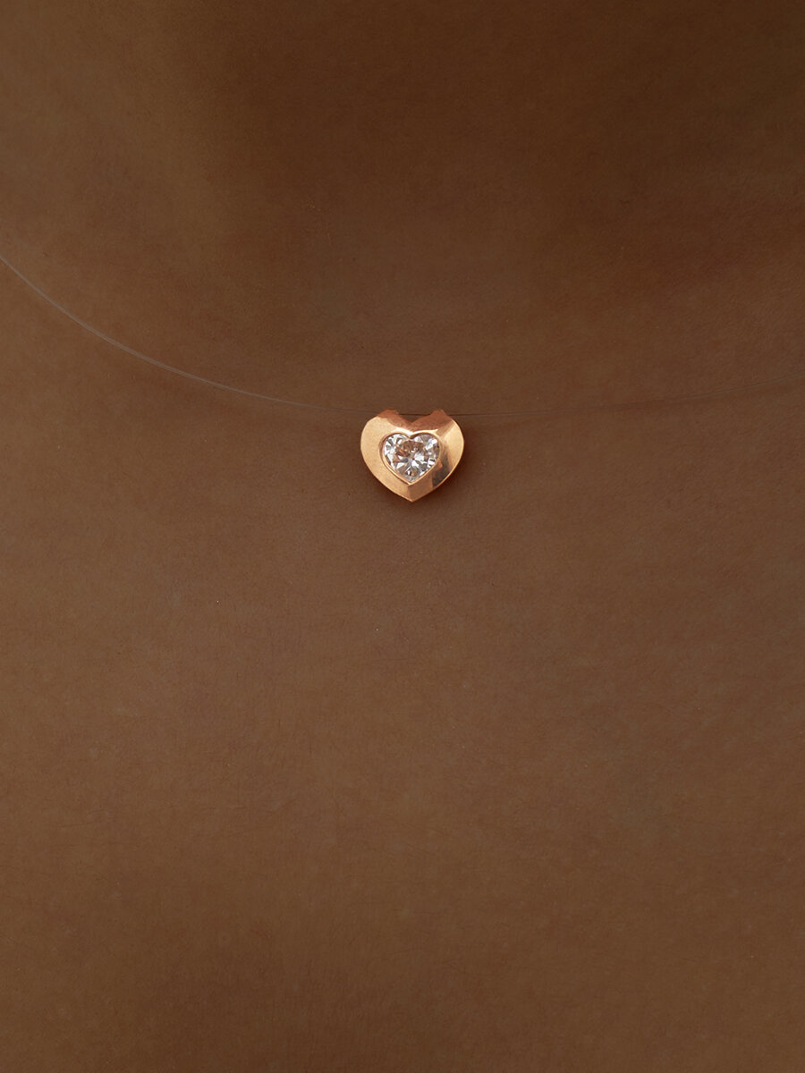 Колье, серебро, 925 проба, золочение, фианит