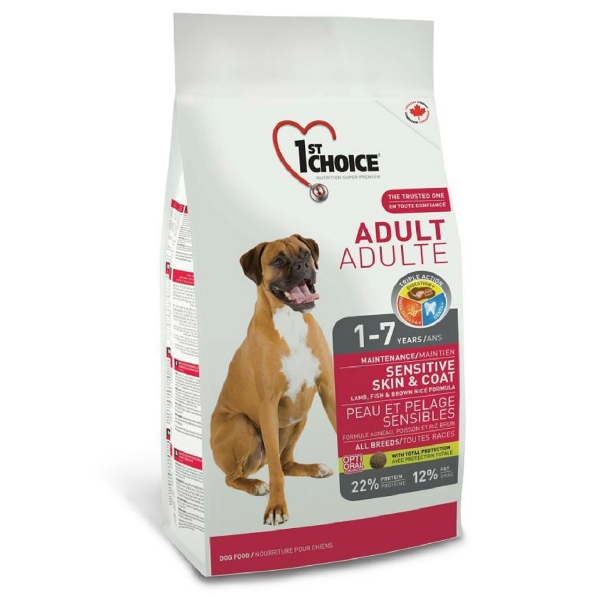 1ST CHOICE корм сухой для собак с чувствительной кожей и шерстью ягненок, рыба и рис 350г