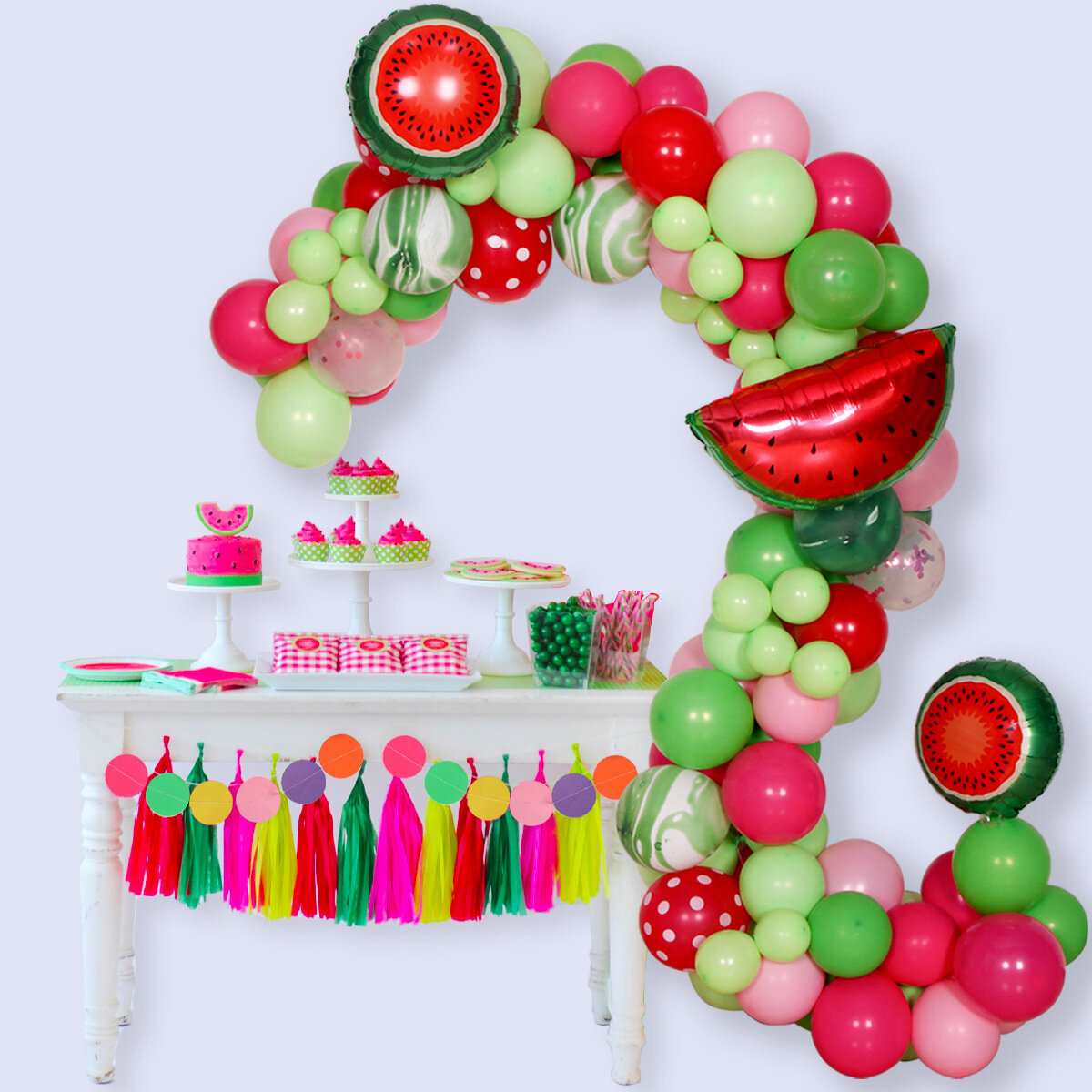 Набор воздушных шаров "Цепочка из воздушных шаров с арбузом", для дня рождения
