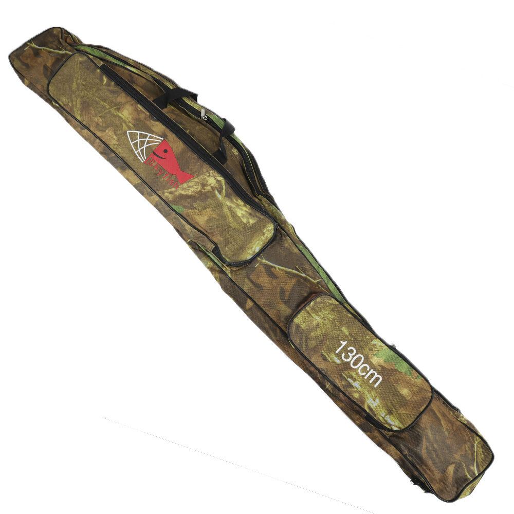 Мягкий чехол для удилищ 130 см, 2 отделения, 2 кармана, цвет камуфляж