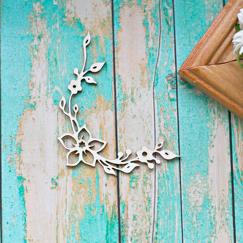 Чипборд "Веточка с цветочком" толщина 1,55 мм