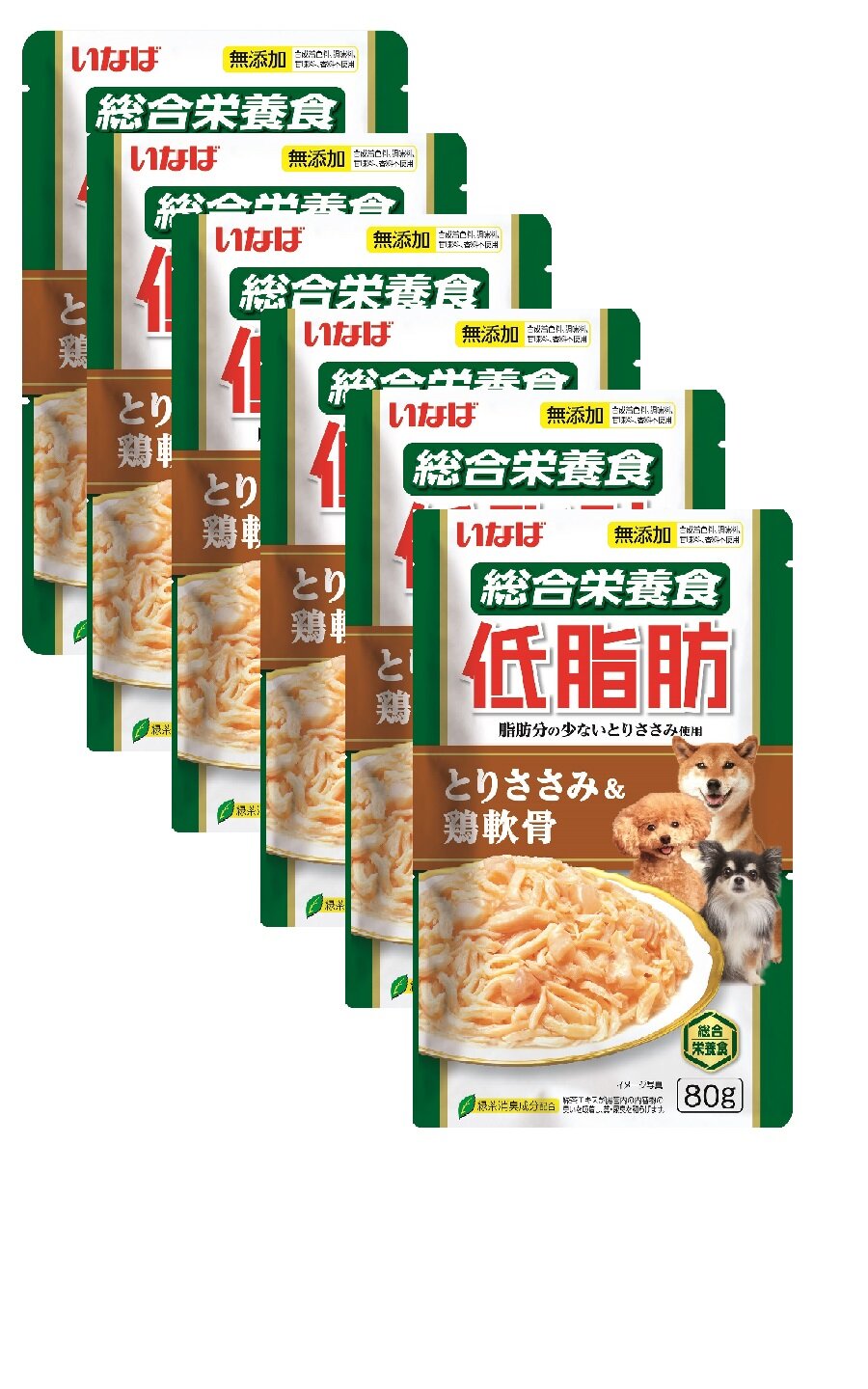 Inaba Teishibo Влажный корм для собак Куриное филе с куриными хрящами в желе 80г (6 штук)