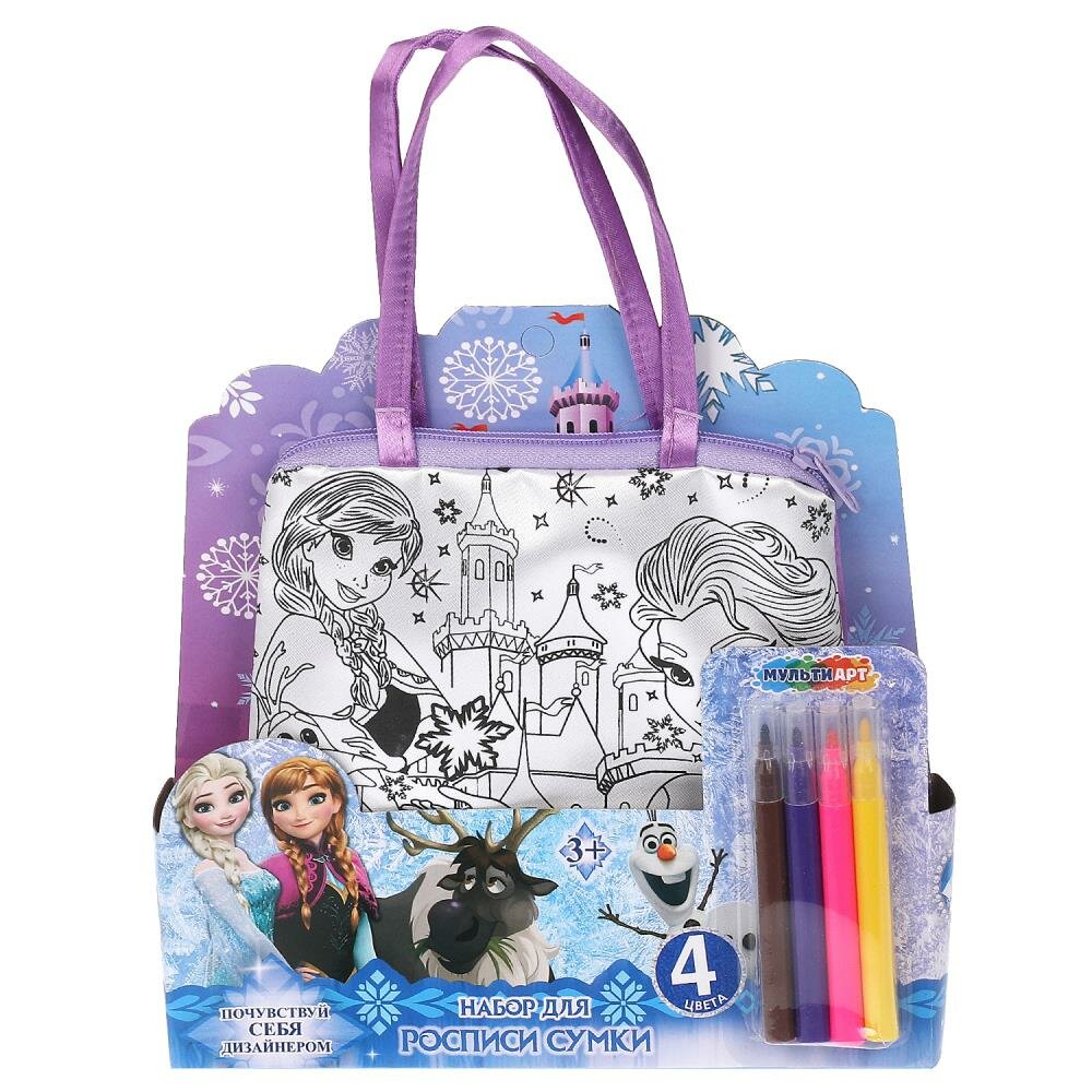 Сумка-трапеция для росписи снежная принцесса MultiArt BAGP-114392