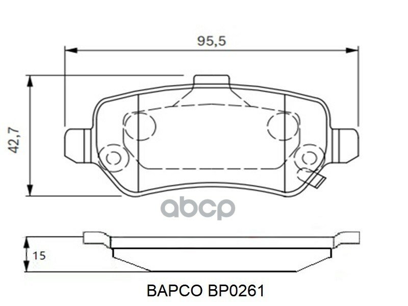 Колодки тормозные дисковые задние, комплект, шт BAPCO арт. BP0261