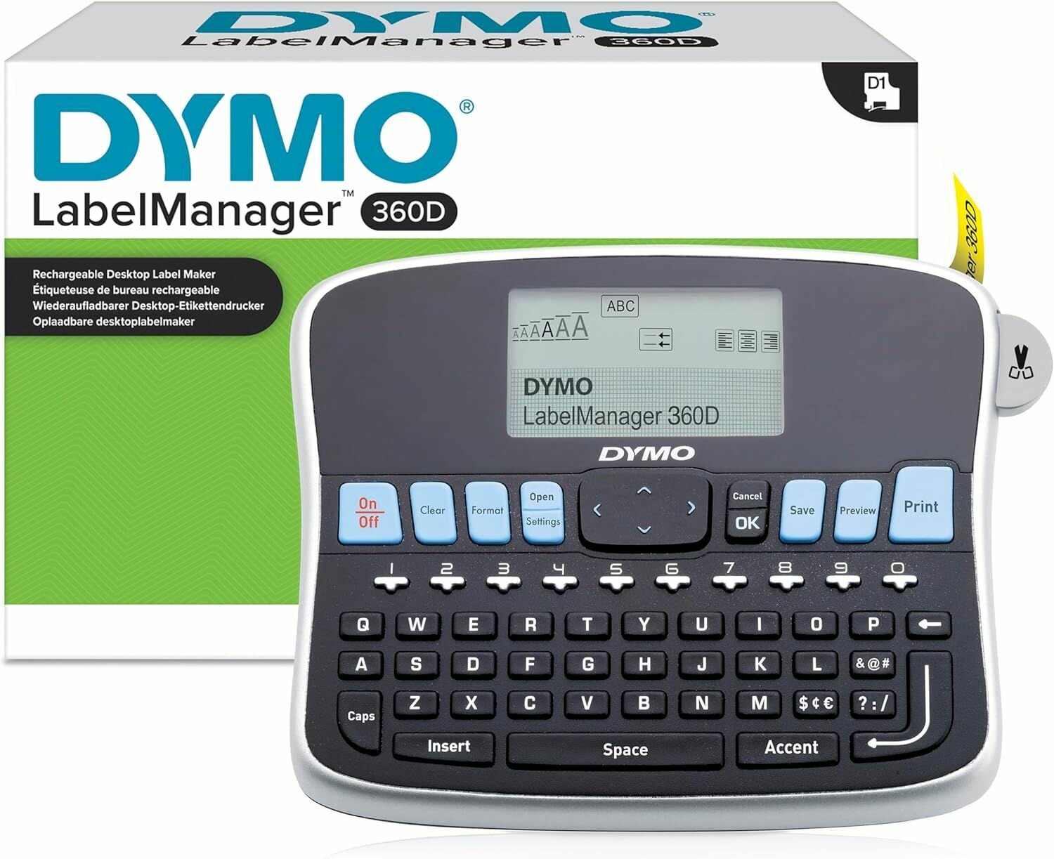 Настольный этикетировщик DYMO LabelManager 360D, черный