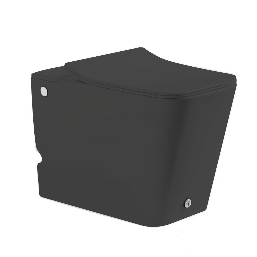 Унитаз SantiLine SL-5033MB безободковый, с крышкой микролифт, черный матовый