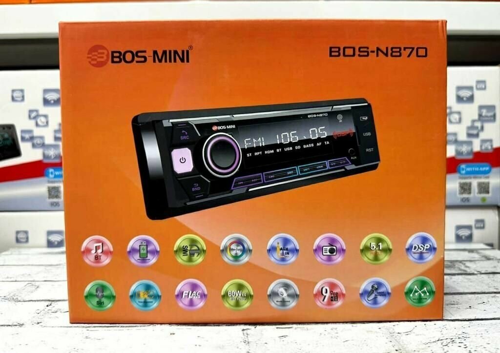 Магнитола Автомобильная/Процессорная Магнитола в авто Bos Mini Bos-N870