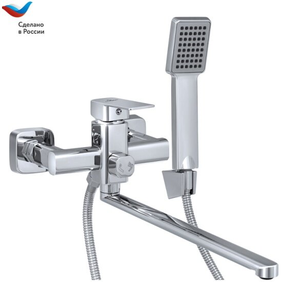 Смеситель для ванны и душа Славен СЛ-ОД-Н31, с поворотным изливом, переключатель флажковый, комплект, одноручный