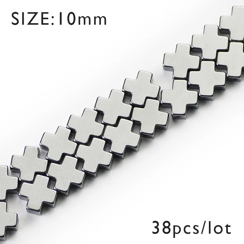 BTFBES Бусины из черного гематита крест 4/6/8/10/12 мм 10MM 38psc