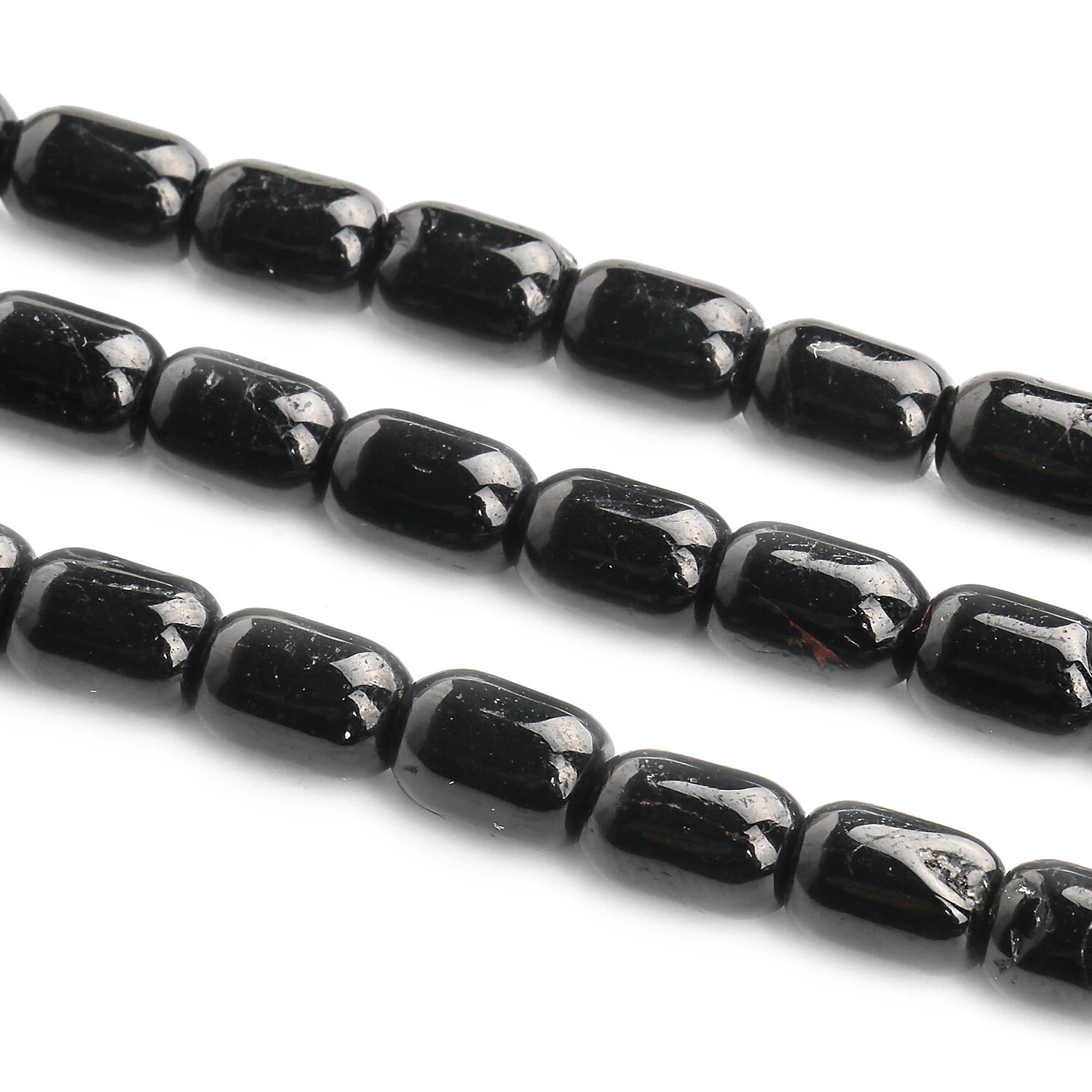 Бусины тигровый глаз 6х9 мм xilitata 18 штук Черный, Black Tourmaline