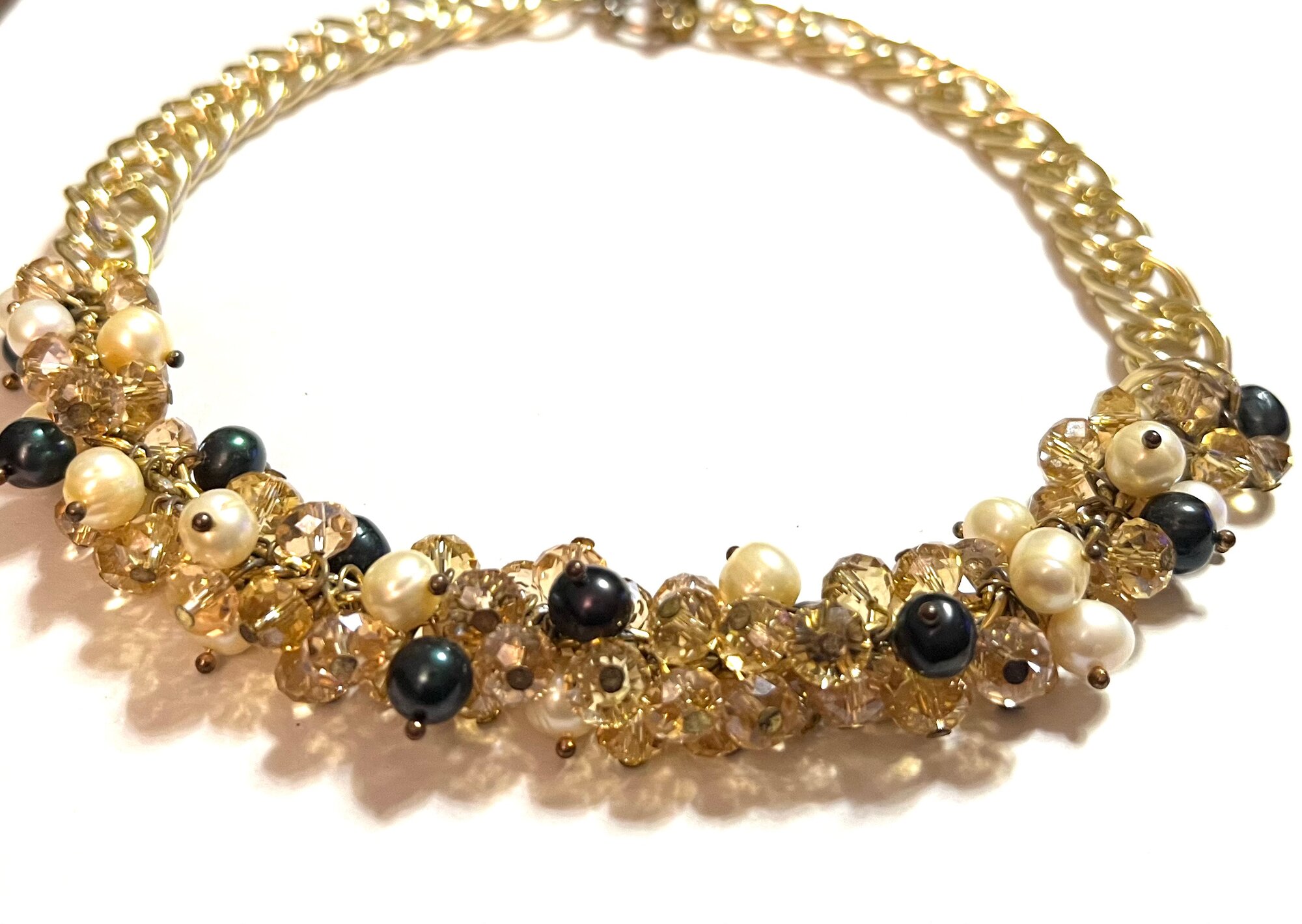 Колье, топаз синтетический