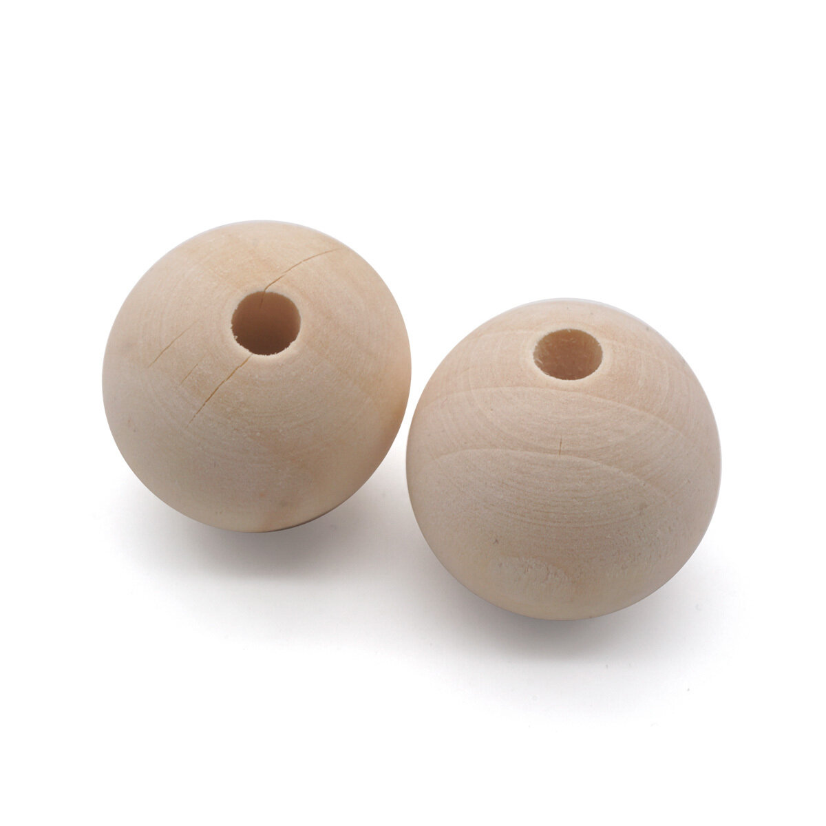 Бусины деревянные, неокрашенные, круглые, 30мм, отв.5 мм, 18гр, 2шт/упак
