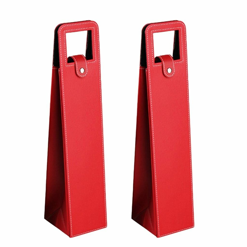 Упаковка из 2-х кожаных пакетов для упаковки красного вина-красный