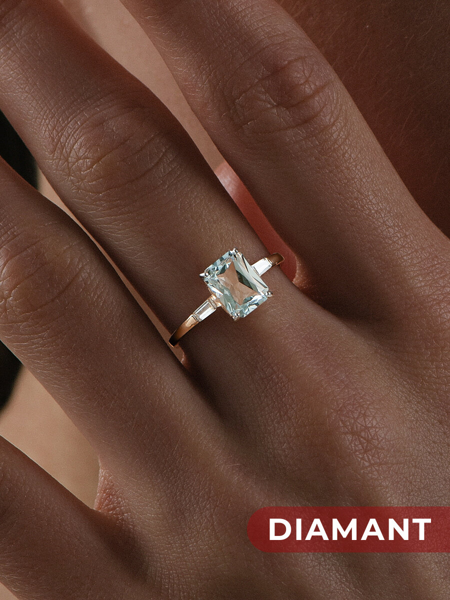 Кольцо, красное золото, 375 проба, топаз, фианит