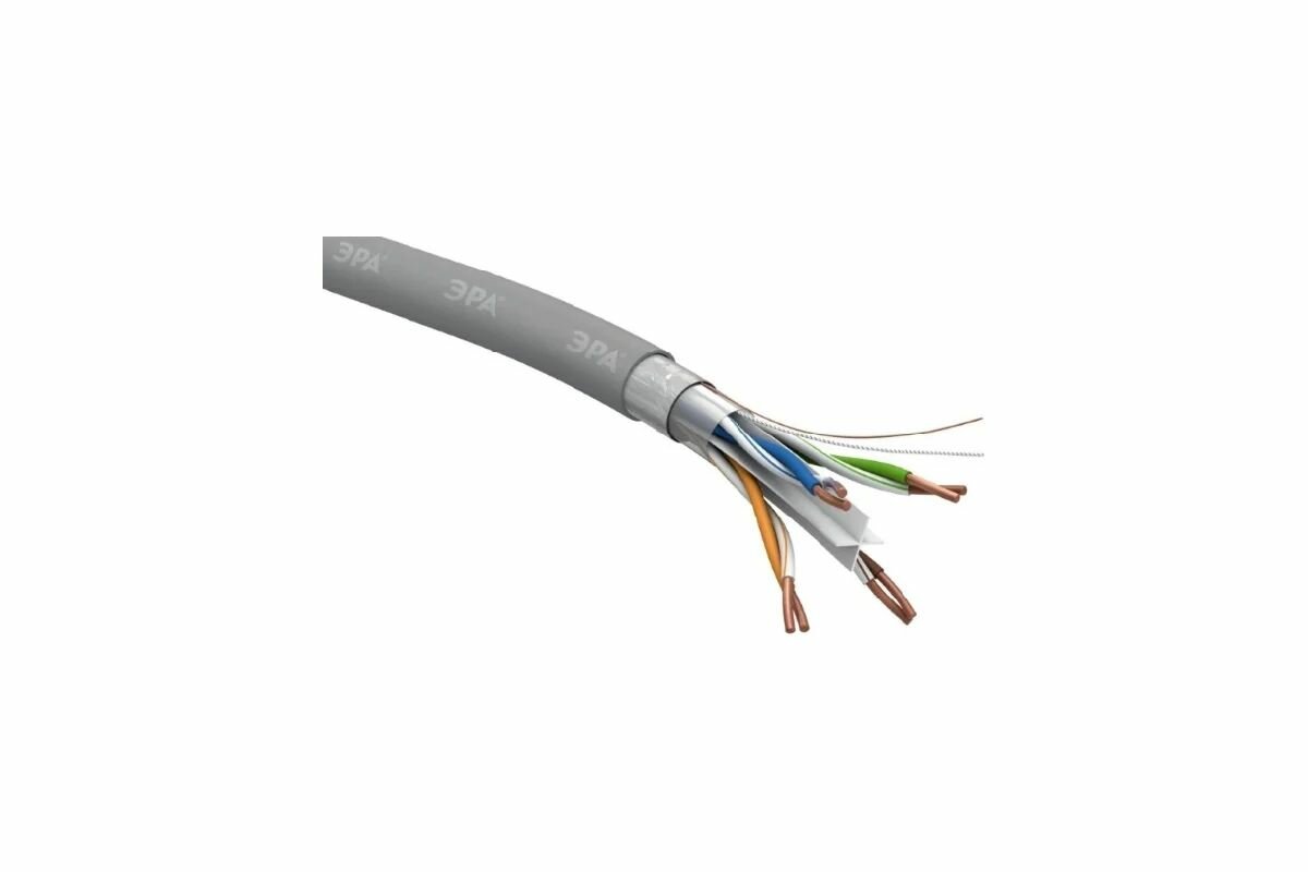 Кабель ЭРА витая пара F-4-PVC-6 F/UTP 4x2x23 AWG Cat 6 CU PVC 305 метров, Б0053026