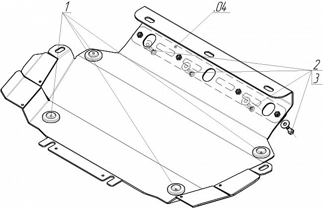 Усиленная защита Motodor радиатора. 3 мм, сталь. для Chevrolet TrailBlazer 2012-2015 арт.13008