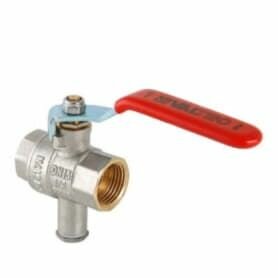 Кран шаровый полнопроходной латунный для подключения датчика температуры 1" (Ду25) внутренняя/внутренняя рычаг, Kvs 64,5 m³/h Valtec арт. VT.247. N.06