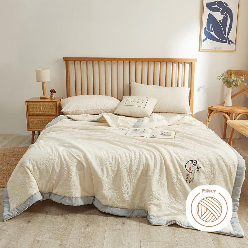 Grace 10% Soybean Fiber Summer Quilt, Air Conditioning Quilt, Summer Cool Quilt, 150*200cm, New Moon White