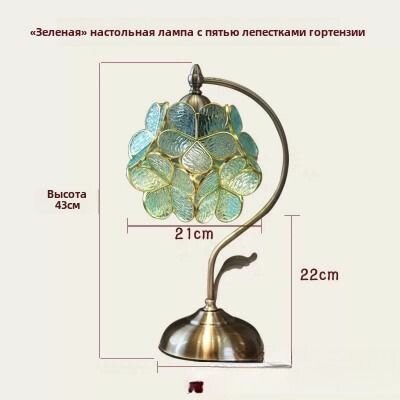Настольная лампа с абажуром из стекла в стиле Тиффани, декоративный светильник для спальни, прикроватный светильник с водяной волной для женщин. Тиффани лепестковая настольная лампа зеленого цвета