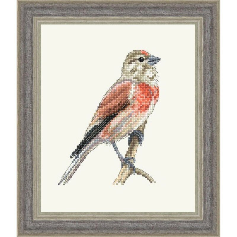 Набор для вышивания Сделано с любовью #Ж-116 Коноплянка, Счетный крест, 13 х 18 см