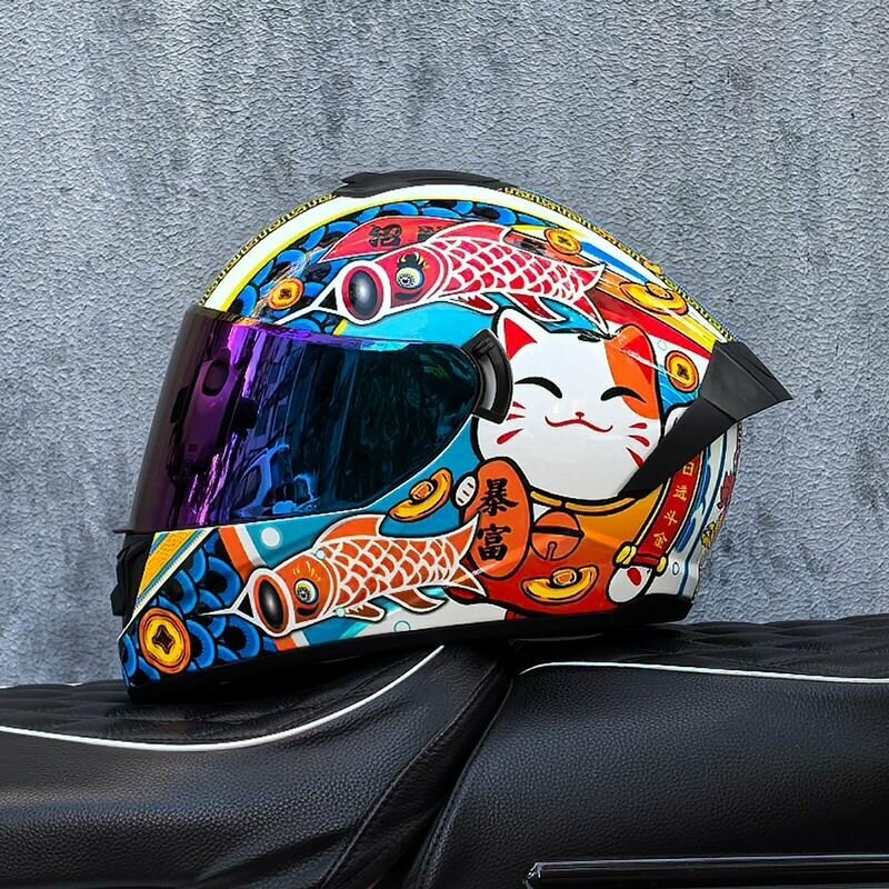 Мотошлем LVS с встроенными очками, ABS-пластик, для мужчин, женщин и детей