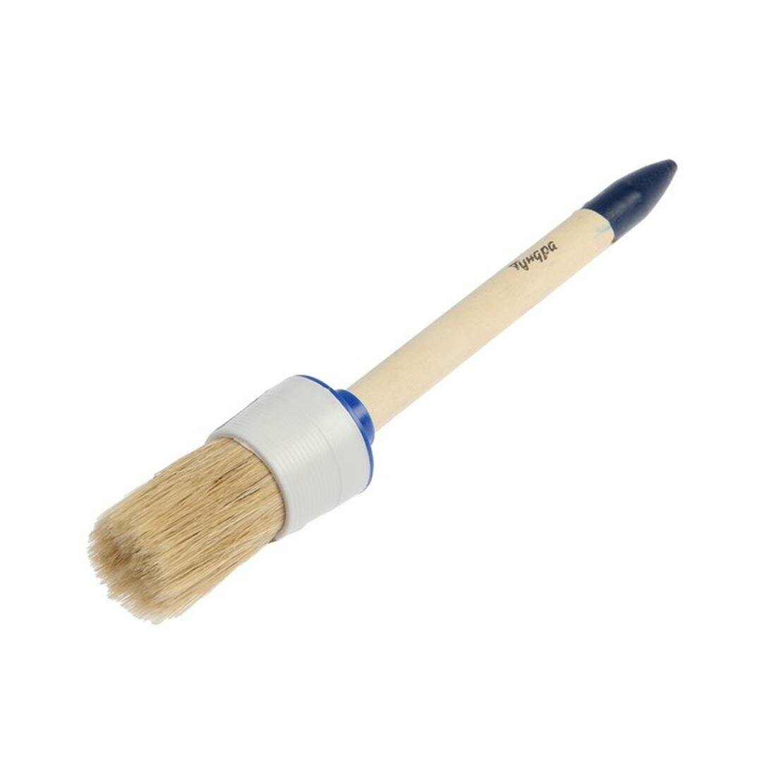 Кисть круглая тундра, натуральная щетина, деревянная рукоятка, № 10, 40 мм