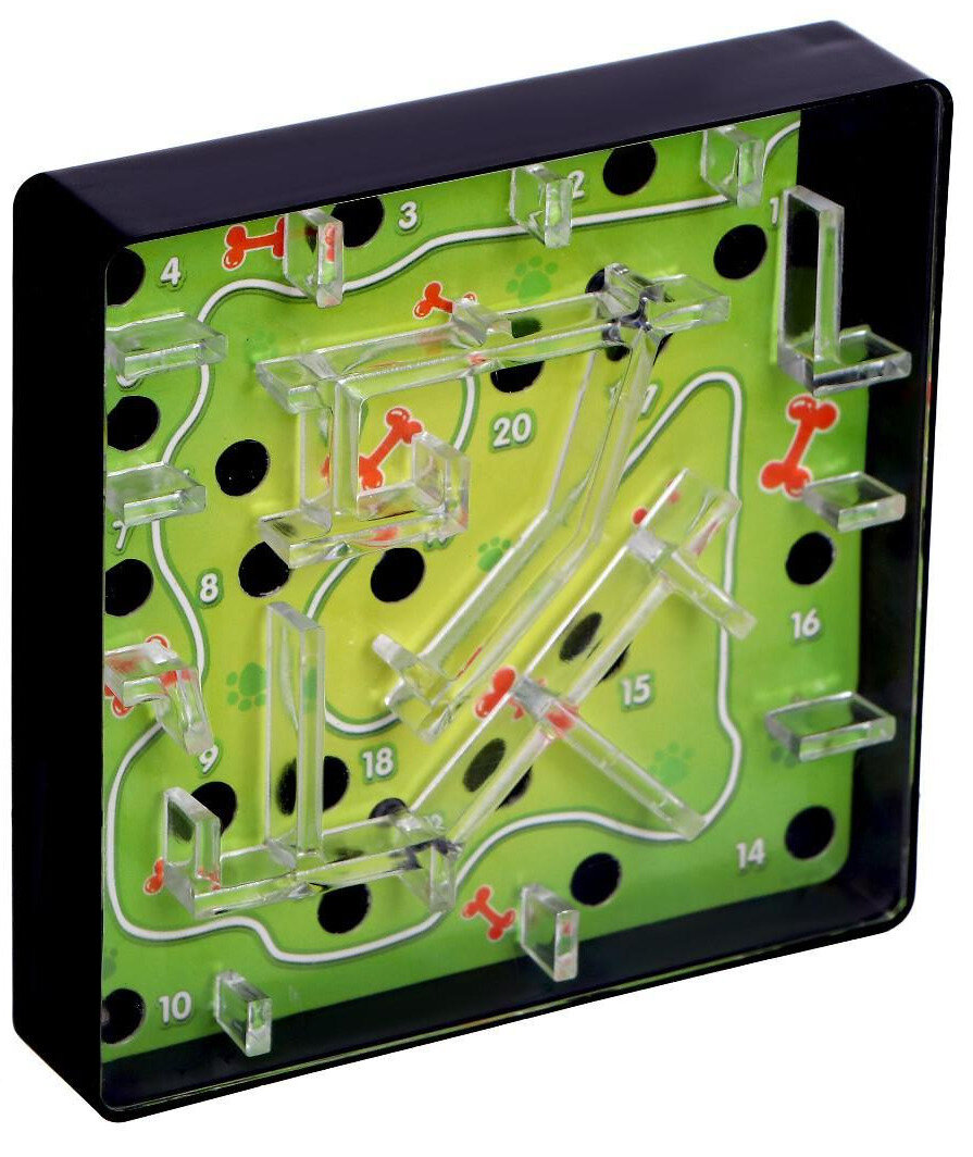 Развивающая игра-головоломка "Весёлый лабиринт" с шариком, пластиковое поле с препятствиями