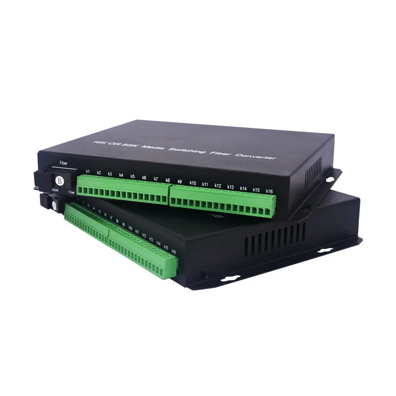 NoEnName_Null PW-IO-4CH 4-канальный сухой контакт в оптоволоконный трансивер 16-Ch unidirectional