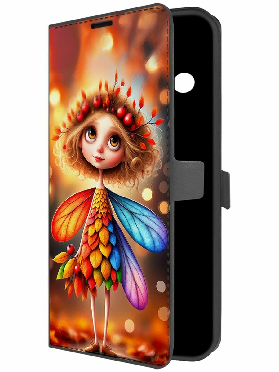 Чехол-книжка Krutoff Eco Book для Realme 11 Pro Осенюшка (черный)