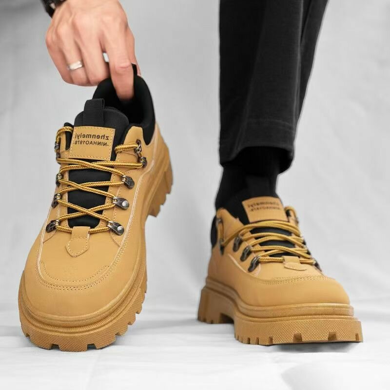 Мужская рабочая обувь Martin, осень 2025 г, чёрный цвет, британский стиль, рабочая одежда, повседневная, защитная обувь для мужчин