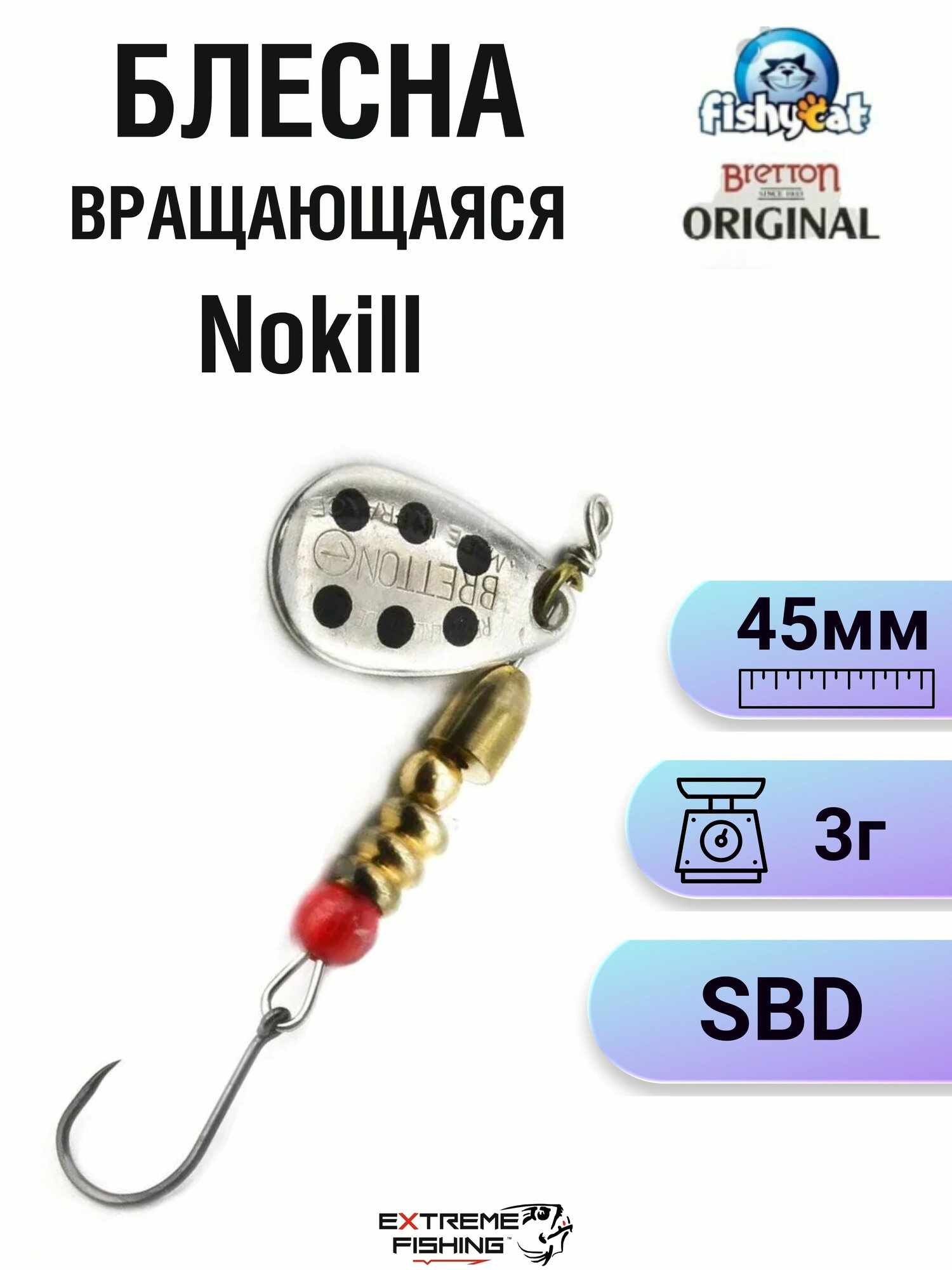 Блесна Fishycat Bretton Nokill 3г цвет SBD