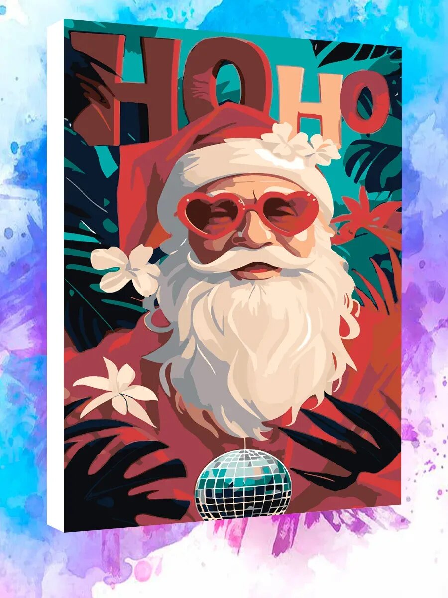 Картина по номерам Санта Клаус Новый Год Мем