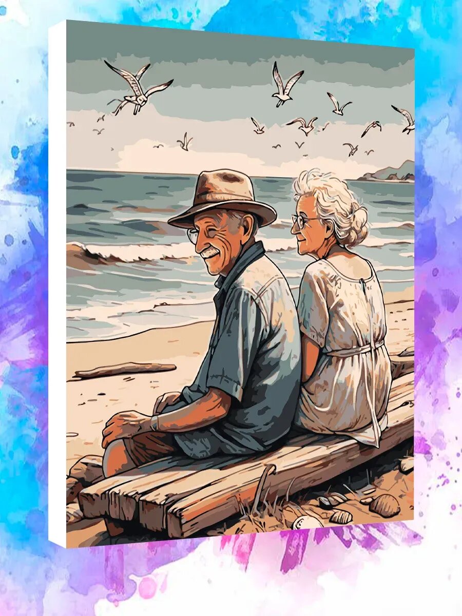 Картина по номерам Любовь Пара Бабушка Дедушка Старость