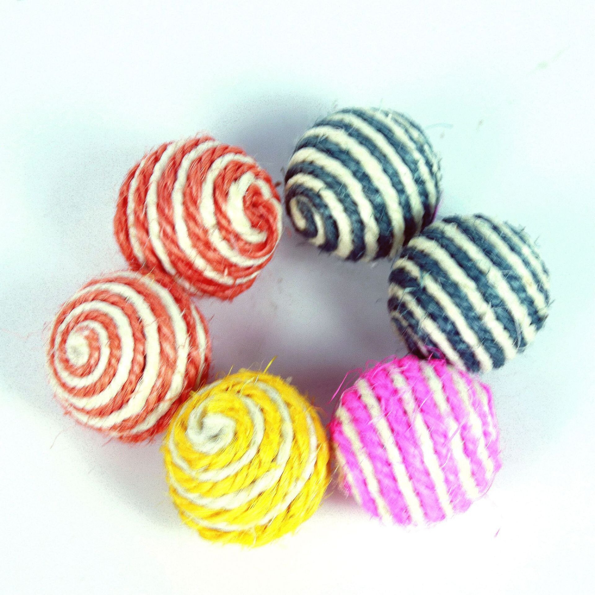 Кошачья игрушка из джута, шар для жевания и игр, натуральный волоконный материал