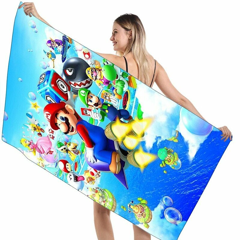 Factory price kids fine fiber beach towel sky