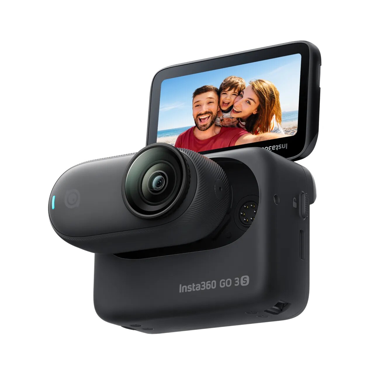 Экшн-камера Insta360 Go 3S, SSD 64Гб, сенсорная, водонепроницаемая, 4K,（Официальный сертификат восстановленная）чёрный