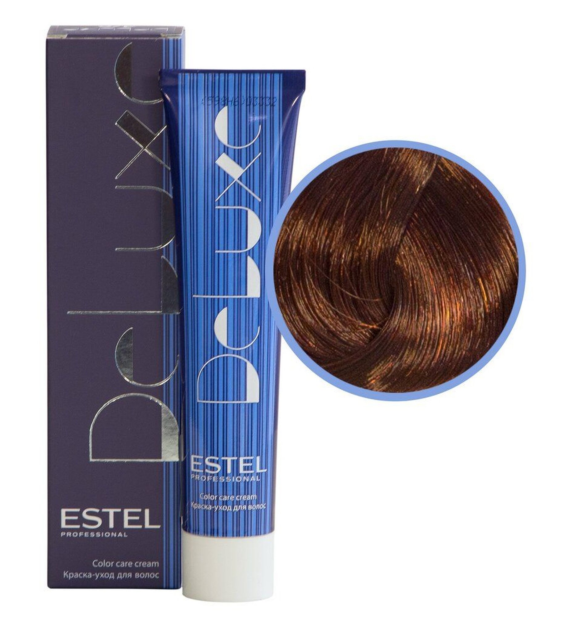 Estel Professional Краска-уход DeLuxe 6/44 темно-русый медный интенсивный Эстель делюкс