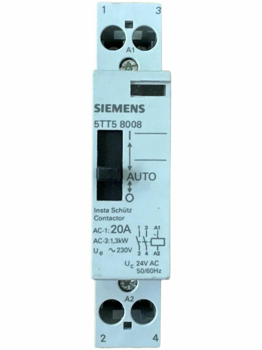 Контактор SIEMENS INSTA 0/1 AUTOMATIC АС 230/24В 20 A 2 но, 5TT58008