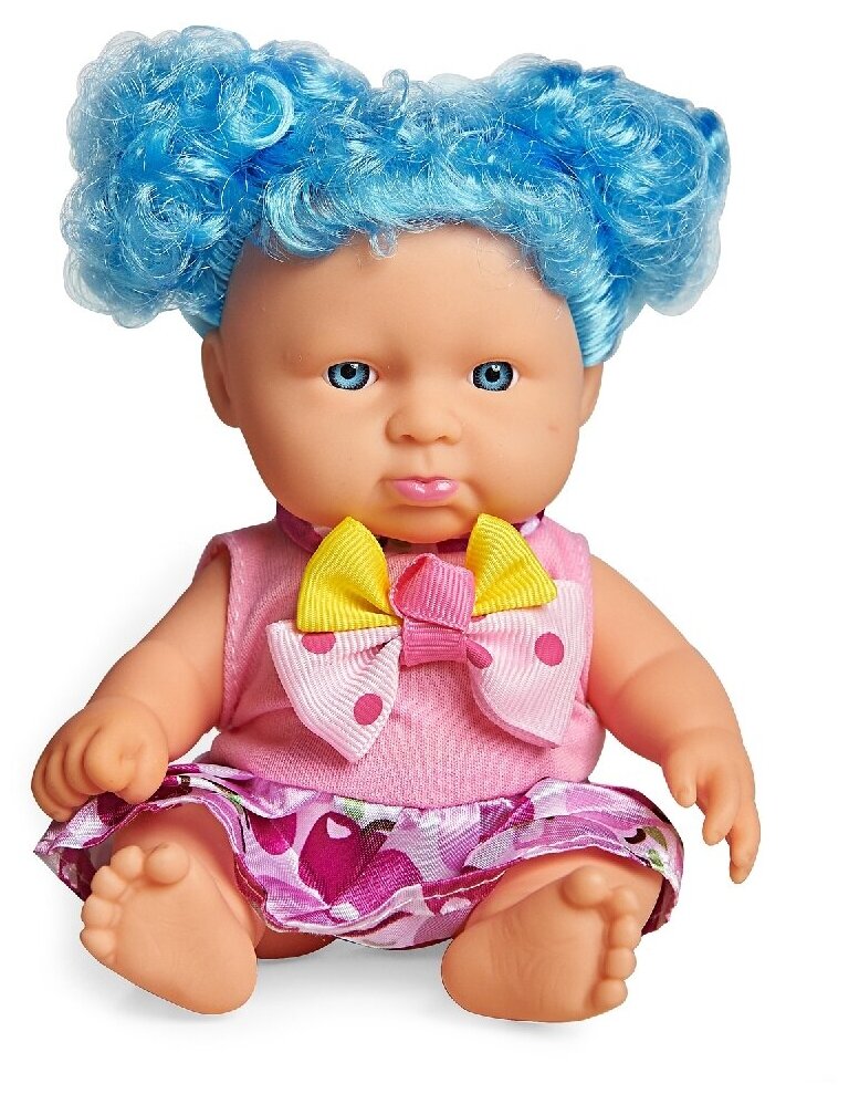 Кукла в розовом платье с голубыми локонами 18.5 см (XM632/4)