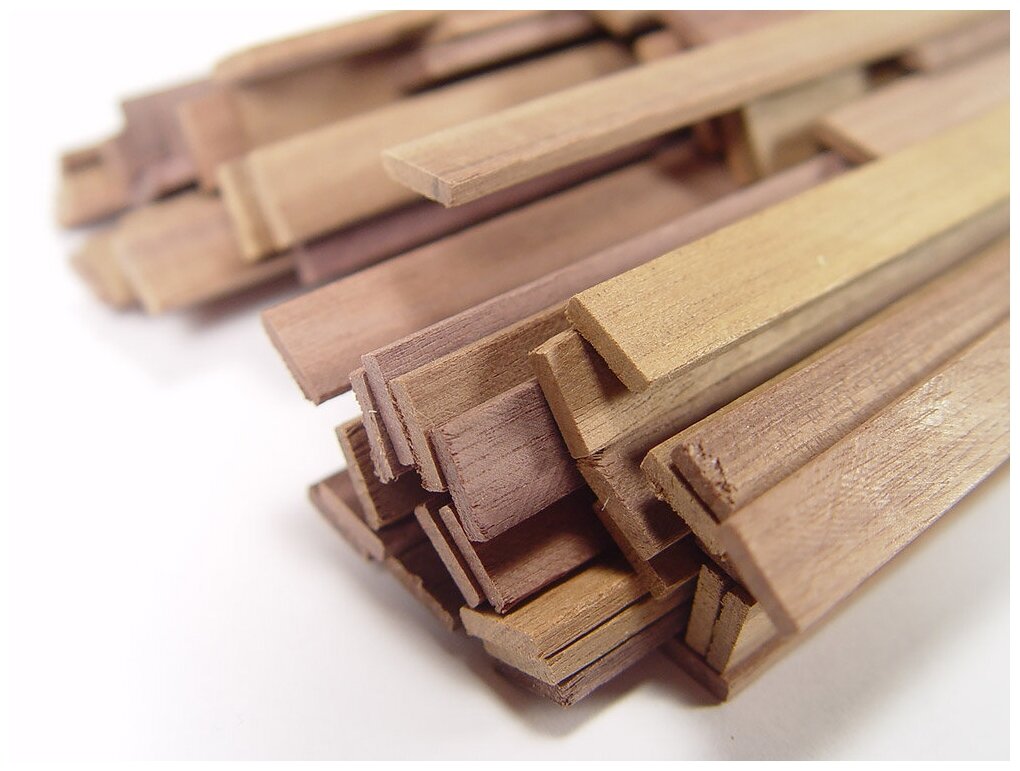 Материал для моделирования, рейка темный орех, 1х4x500 мм, 50 шт, Amati